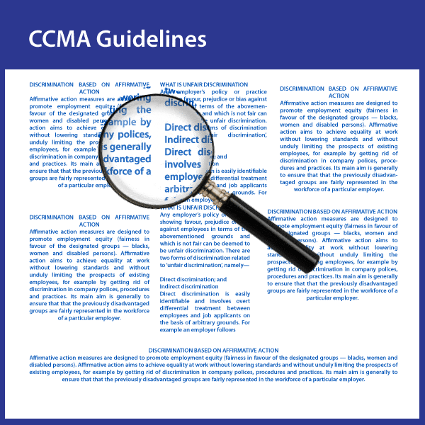 CCMA Guidelines - Wallchart - SEIFSA