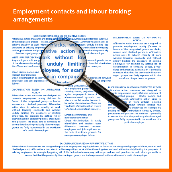 Employment contracts and labour broking arrangements - Guidelines - SEIFSA