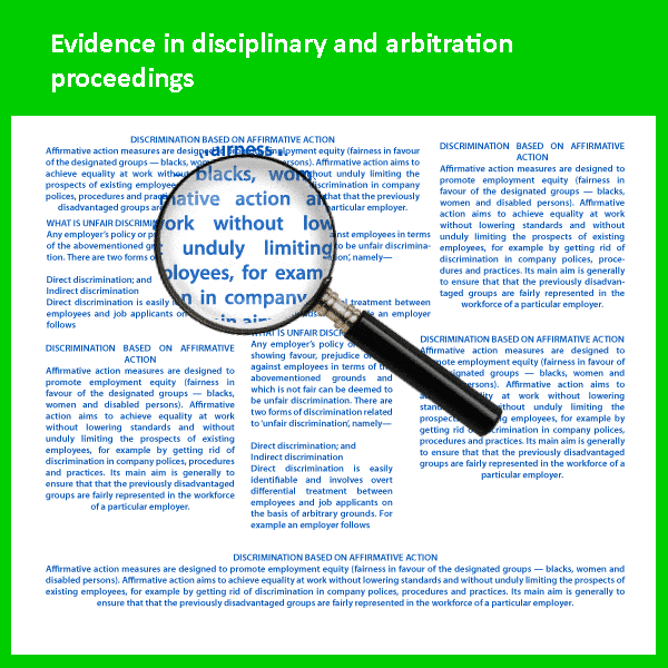 Evidence in disciplinary and arbitration proceedings - Guideline - SEIFSA